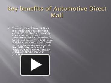 Auto Dealer Direct Mail presentation | free to download