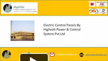 PPT – Electric Control Panels by Highvolt India PowerPoint presentation ...