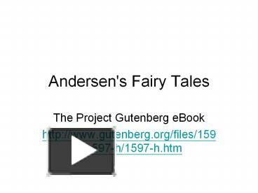 Andersen's Fairy Tales presentation | free to view