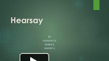 Hearsay presentation | free to download