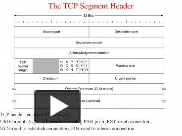 The TCP Segment Header presentation | free to download