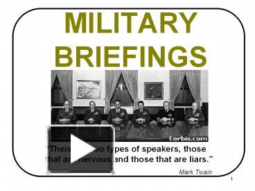 MILITARY BRIEFINGS presentation | free to view