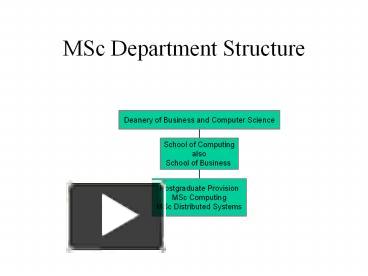MSc Department Structure presentation | free to view