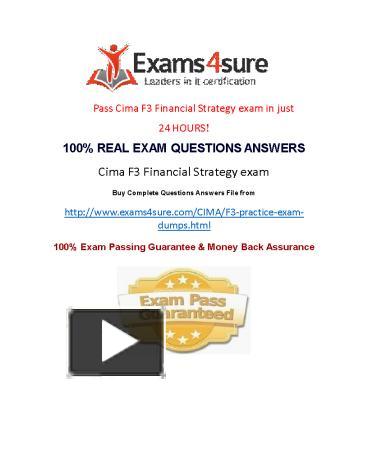 Cima F3 Practice Test presentation | free to download
