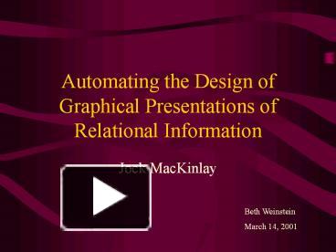 PPT – Automating the Design of Graphical Presentations of Relational ...