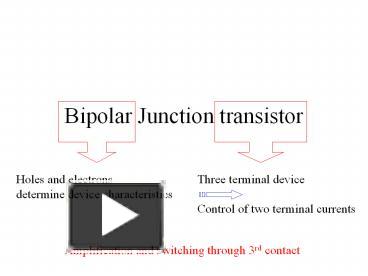 Bipolar Junction transistor presentation | free to download
