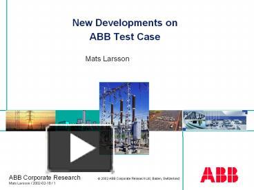 PPT – New Developments on ABB Test Case PowerPoint presentation | free ...