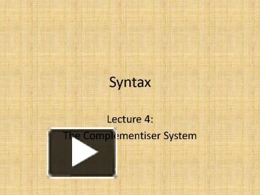 PPT – Syntax PowerPoint presentation | free to download - id: 7e39d5-OWJlO