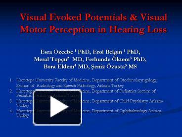 Visual Evoked Potentials presentation | free to view
