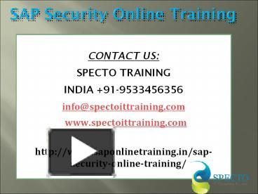 PPT – sap security training | sap security training in usa,uk ...
