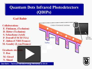 Quantum Dots Infrared Photodetectors (QDIPs) presentation | free to view