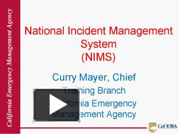 National Incident Management System (NIMS) presentation | free to view