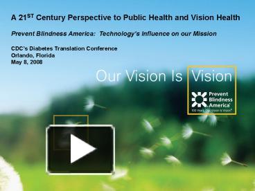 Vision and Eye Health presentation | free to view