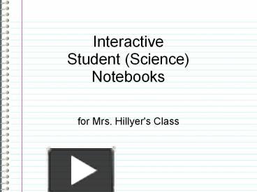 Interactive Student (Science) Notebooks presentation | free to download