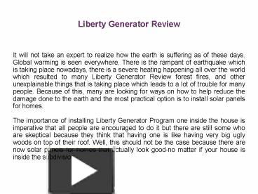 PPT – Liberty Generator Review PowerPoint presentation | free to ...