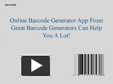 PPT – Online Barcode Generator App From Great Barcode Generators Can ...