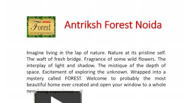 Antriksh Forest Noida presentation | free to download