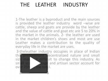 leather industry presentation | free to download