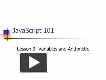 JavaScript%20101 presentation | free to download