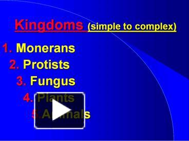 Kingdoms (simple to complex) presentation | free to view