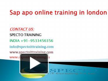 PPT – sap apo online training in london PowerPoint presentation | free ...