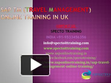 PPT – sap tm(travel management)online training in australia PowerPoint ...