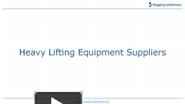 Heavy Lifting Equipment Suppliers presentation | free to download