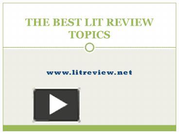 Lit Review presentation | free to download
