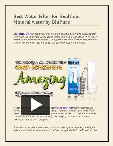PPT – tap water filter PowerPoint presentation | free to download - id ...