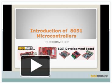 8051 Microcontroller -Robomart India presentation | free to download