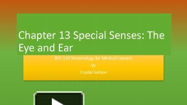 PPT – Special Senses PowerPoint presentation | free to download - id ...