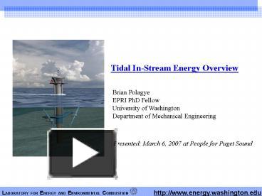 PPT – Tidal InStream Energy Overview PowerPoint presentation | free to ...