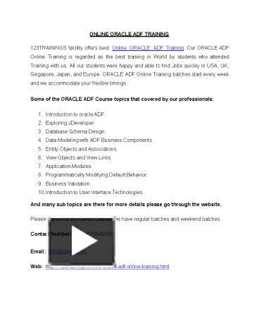 PPT – ONLINE ORACLE ADF TRAINING PowerPoint presentation | free to ...