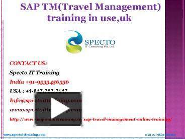 sap tm(travel management)training in usa,uk,canada presentation | free ...