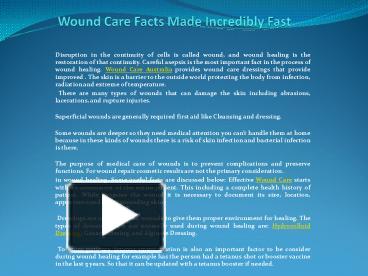 PPT – Wound Care Facts Made Incredibly Fast PowerPoint presentation ...