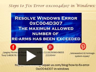 PPT – Steps to Fix Error 0xc004d307 in Windows PowerPoint presentation ...