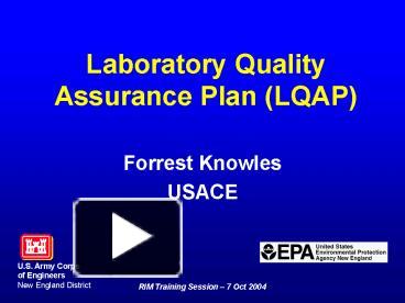 Laboratory Quality Assurance Plan LQAP presentation | free to view