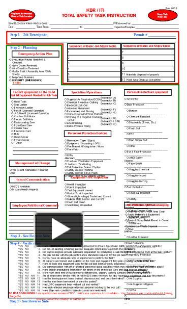 TOTAL SAFETY TASK INSTRUCTION presentation | free to view