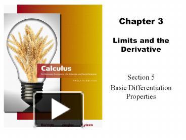 Chapter 3 Limits and the Derivative presentation | free to download
