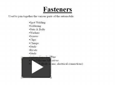 Fasteners presentation | free to view