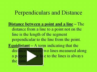 PPT – Perpendiculars and Distance PowerPoint presentation | free to ...