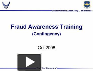 PPT – Fraud Awareness Training Contingency PowerPoint presentation ...