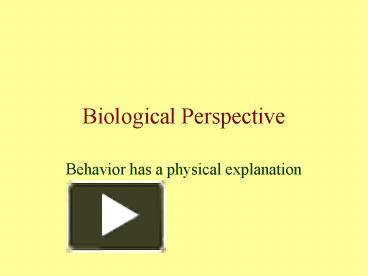 PPT – Biological Perspective PowerPoint presentation | free to view ...