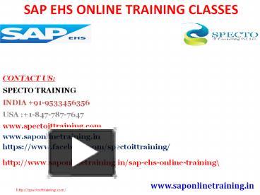 PPT – sap ehs online training in canada,sap ehs online training ...