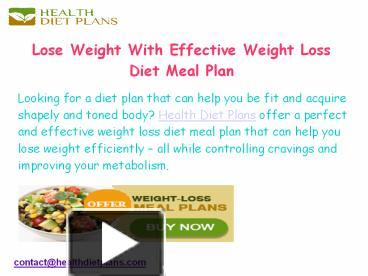 PPT – Lose Weight With Effective Weight Loss Diet Meal Plan PowerPoint ...