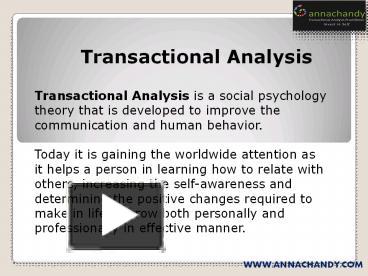Transactional Analysis presentation | free to download