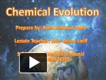 chemical evolution and the origin of life presentation | free to download