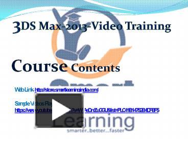 PPT – 3DS Max-2013-Course Contents PowerPoint presentation | free to ...