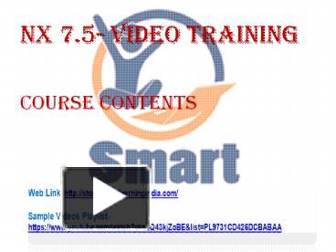 NX 7.5- Video Training presentation | free to download