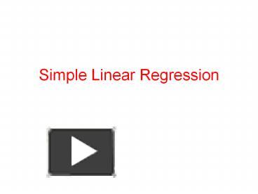 Simple Linear Regression presentation | free to download